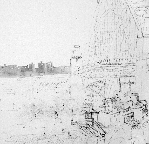 Pen and Ink Drawing of Sydney Harbour Bridge – Pen and Ink Techniques